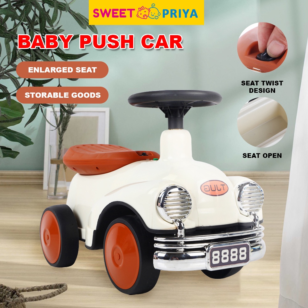 4 Wheels Baby Push Car With Music & Lights For Kids Ride On Car Kereta ...