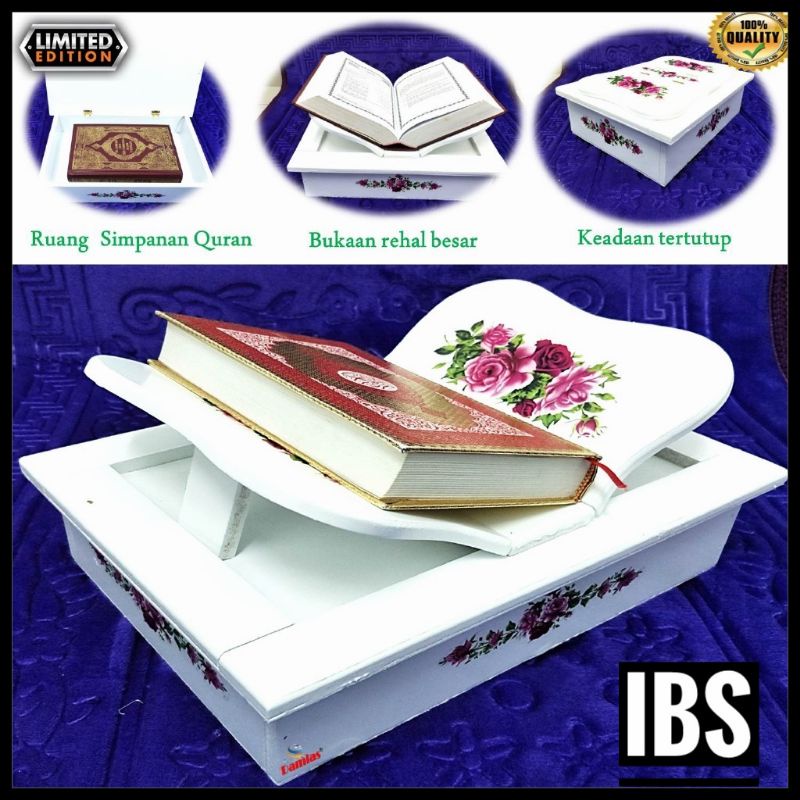 Rehal box kayu Quran Holder Book Stand Rehal Wooden [ Vantage ] Rehal ...