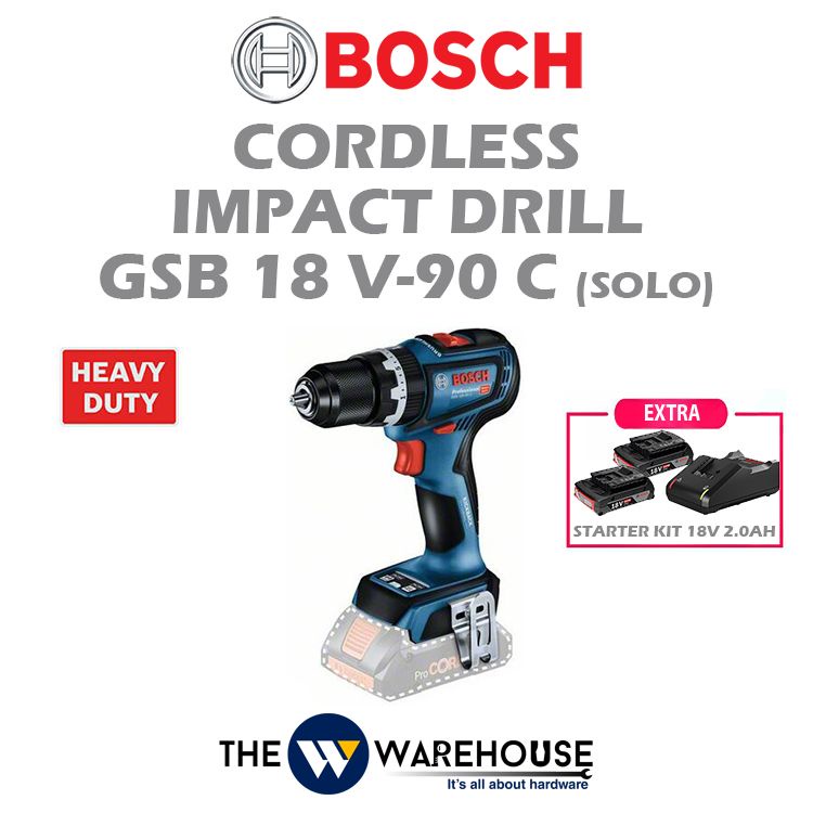 Bosch GSB18V-90C Cordless Impact Drill GSB 18V-90 C (Solo) | Shopee ...