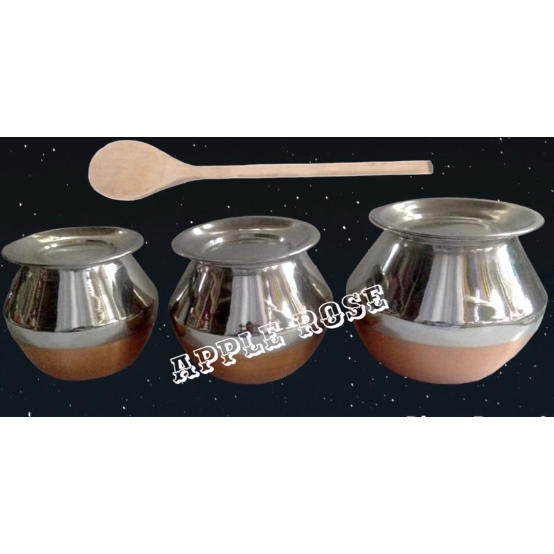 Stainless steel copper bottom pongal pot/heavy weight pongal paanai ...