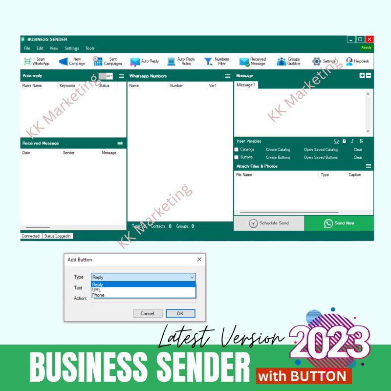 Business Sender 2023 with Button | WhatsApp Blaster | Bulk Sender ...