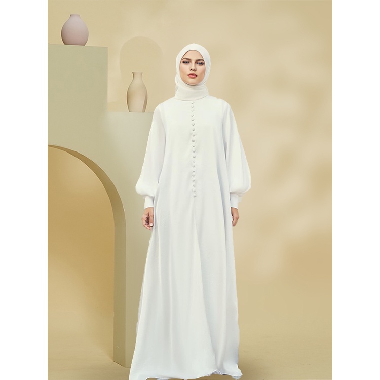 LA Thaina Dress jubah abaya plus size putih satin nikah bridesmaid ...