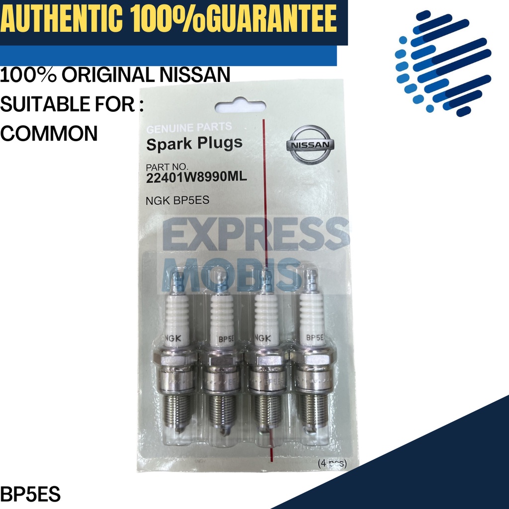 100% ORIGINAL NISSAN SPARK PLUG 22401-W8990ML ( BP5ES ) COMMON CAR ...