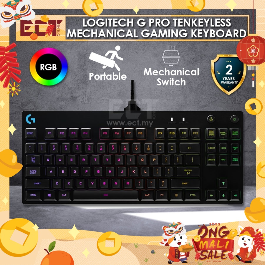 Logitech G Pro Tenkeyless Mechanical Wired Gaming Keyboard with GX Blue ...