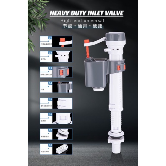 Toilet Water Tank Valve Flush Inlet Valve , Compact Bottom Valve ...