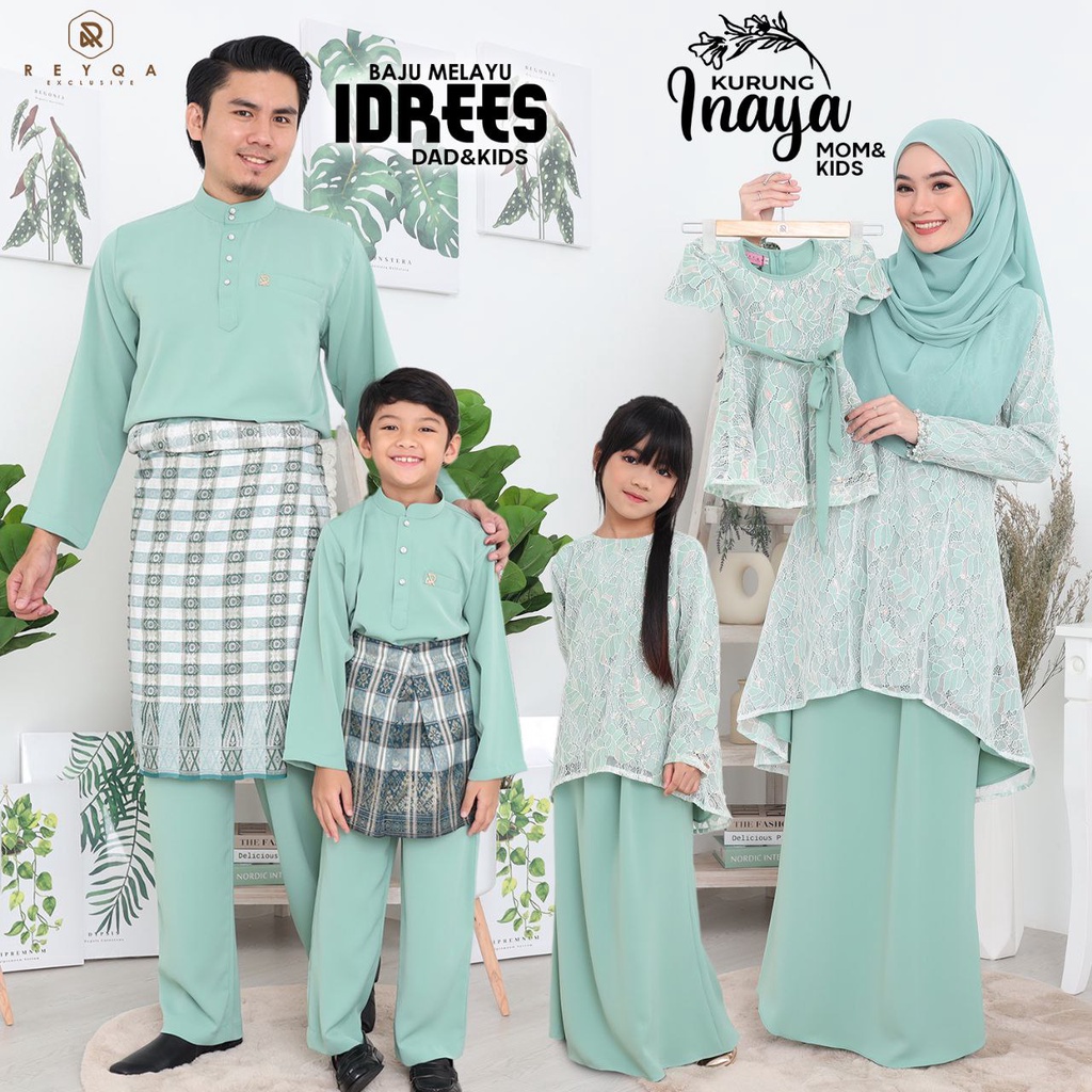 REYQA EXCLUSIVE Baju Raya Sedondon Family Set Baju Raya Sedondon 2023 ...