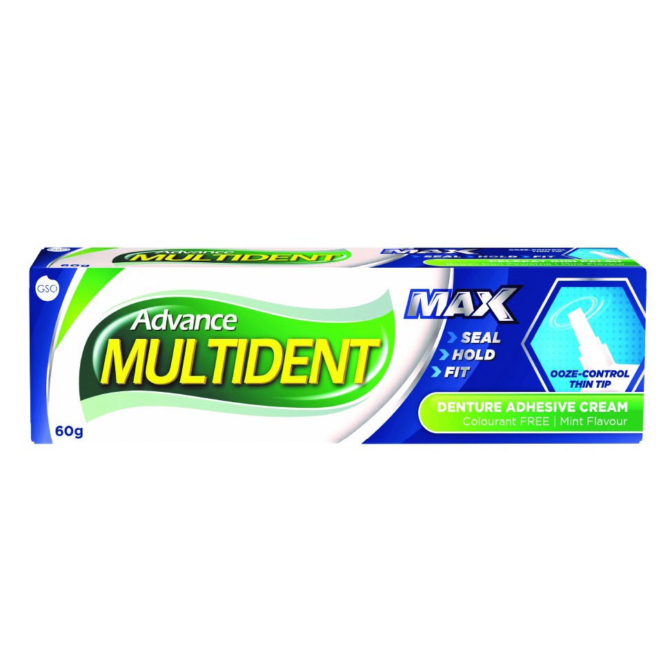 MULTIDENT ADVANCED DENTURE ADHESIVE CREAM MAX 60G | Shopee Malaysia