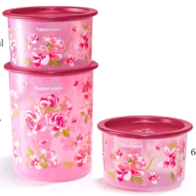 Tupperware Bloom Delight One Touch Set (3pcs) | Shopee Malaysia