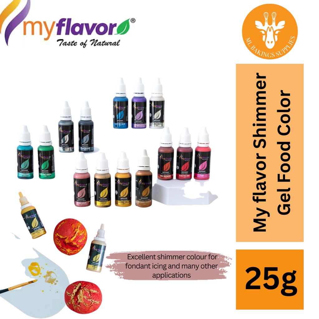 [READY STOCK] MyFlavor Shimmer Gel Food Colouring Edible 25g / My ...