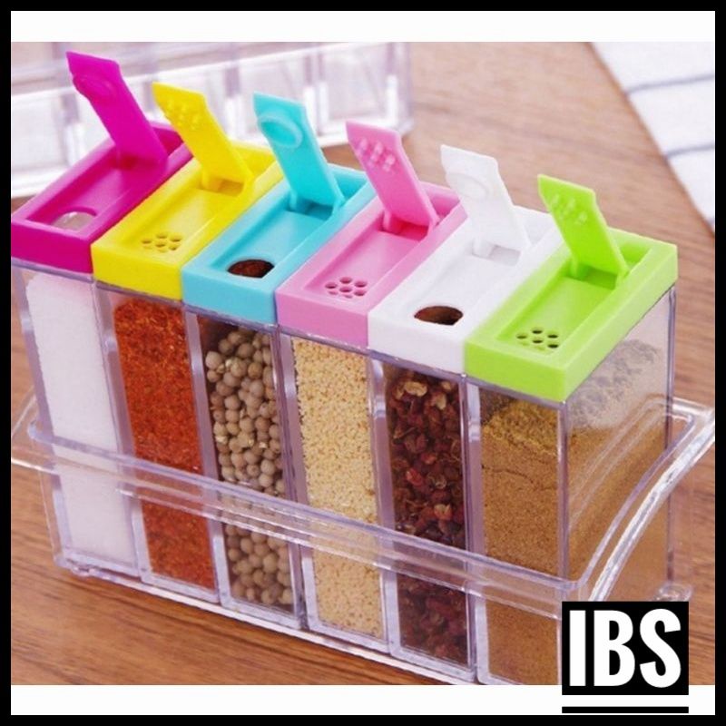 6Pcs Plastic Rack Box Kitchen Box Space Bekas Bijiran Rak Bekas Rempah ...