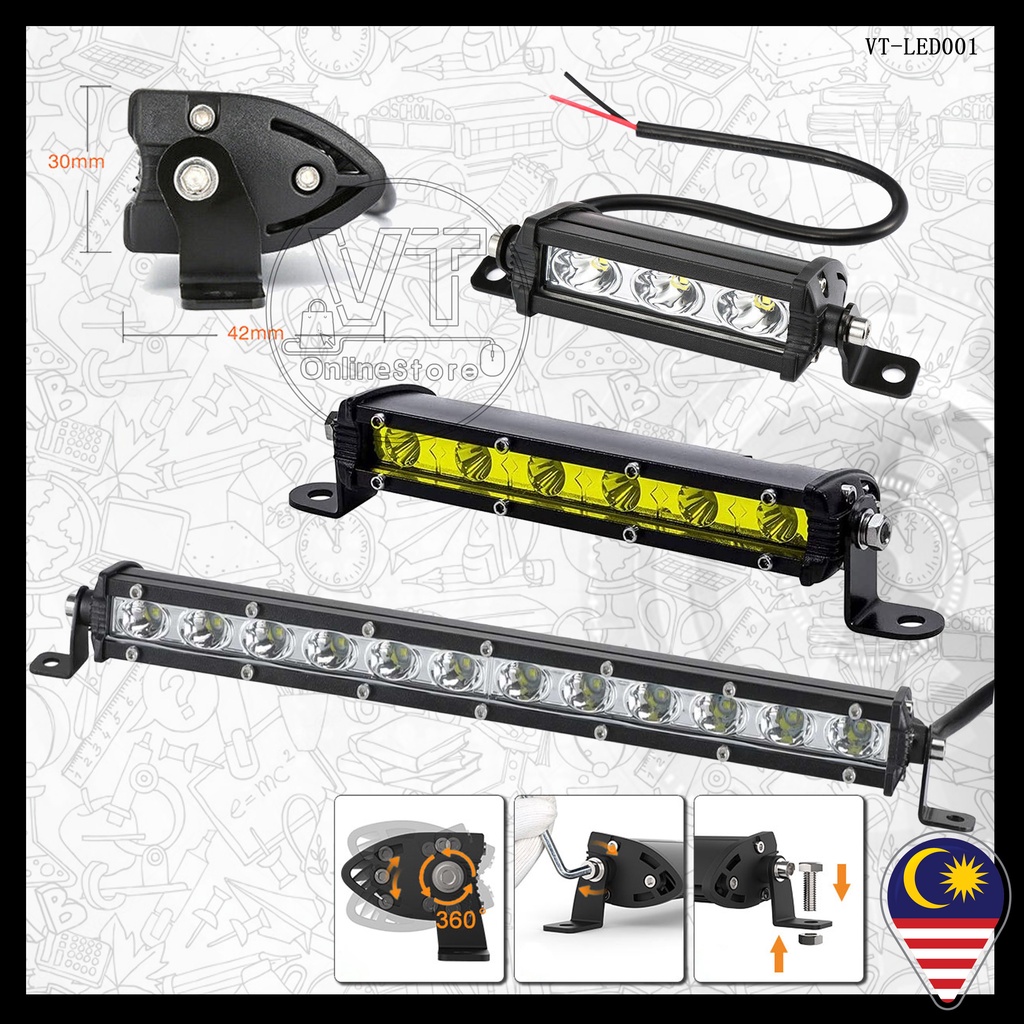LED Light Bar Waterproof Spot Beam Work Lights Slim Design 9W/18W/36W ...