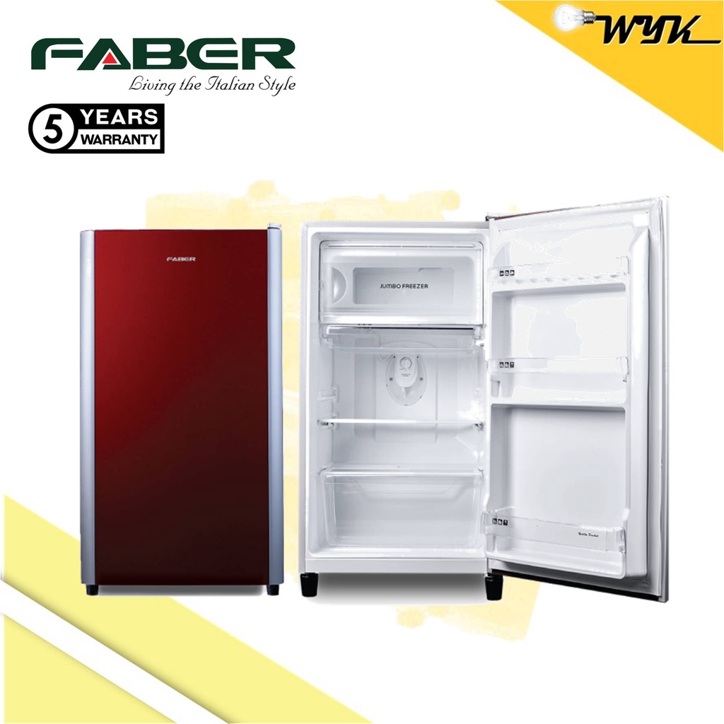 Faber 100L Single Glass Door Refrigerator FRIGOR 168 (Black/Red ...