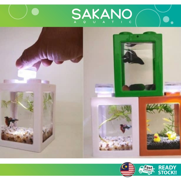 Aquarium Mini Lego Block Tank Betta, Guppy Tank Building Block Fish ...