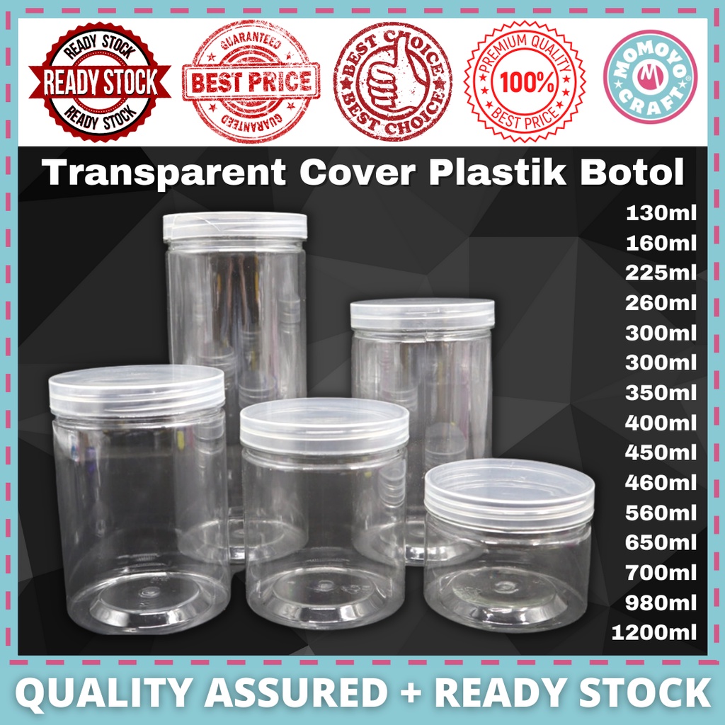 Momoyocraft Plastic Jar Transparent Jar Food Storage Jar Botol Plastik ...