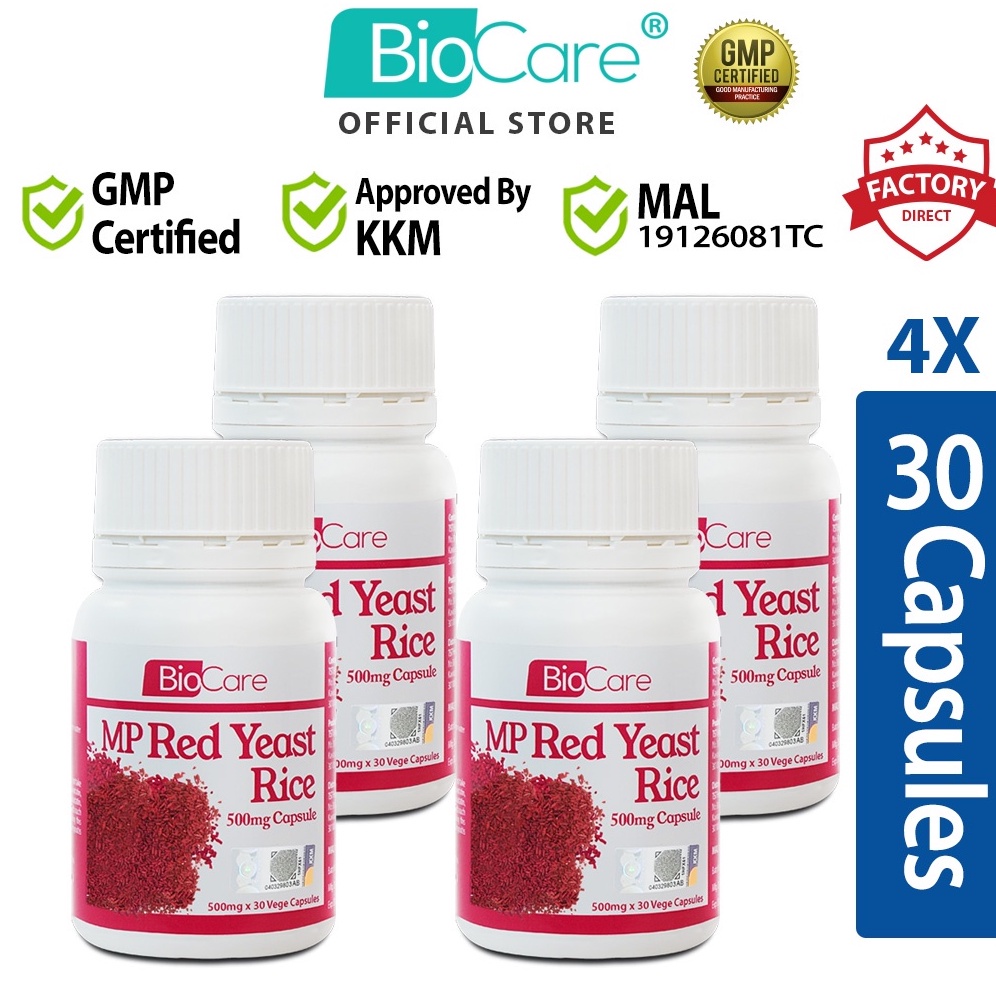 Biocare Red Yeast Rice Capsule (4 x 30's x 500mg) | Shopee Malaysia