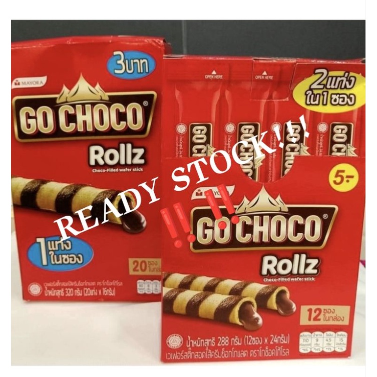 GO CHOCO ROLLZ MELELEH - Choco Filled Wafer Stick | Shopee Malaysia