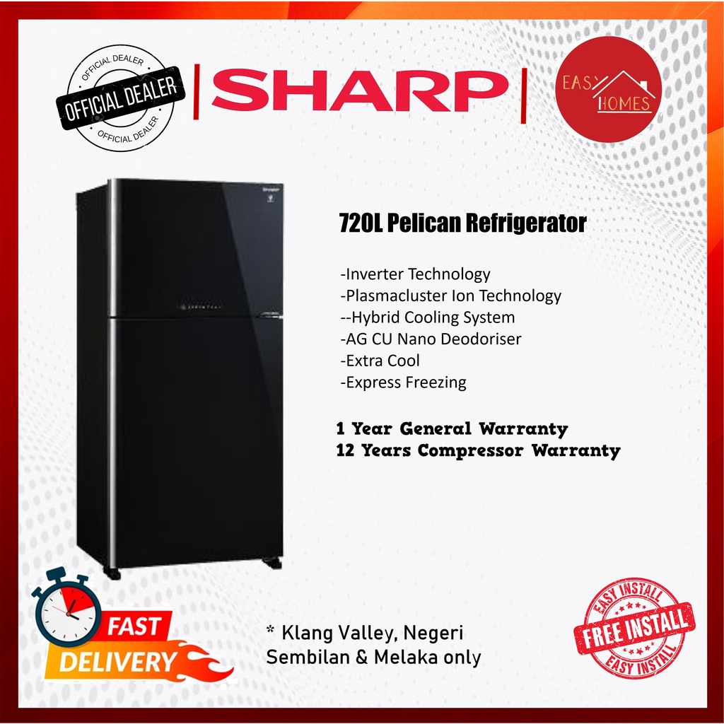 Sharp SJP882MFGK 720L Pelican Refrigerator Inverter Technology | Shopee ...