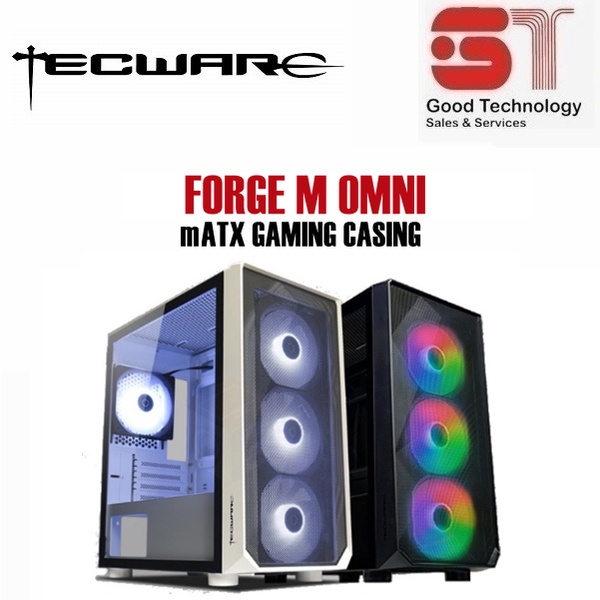 TECWARE FORGE M OMNI Micro-ATX ARGB Gaming Case ( BLACK / WHITE ...
