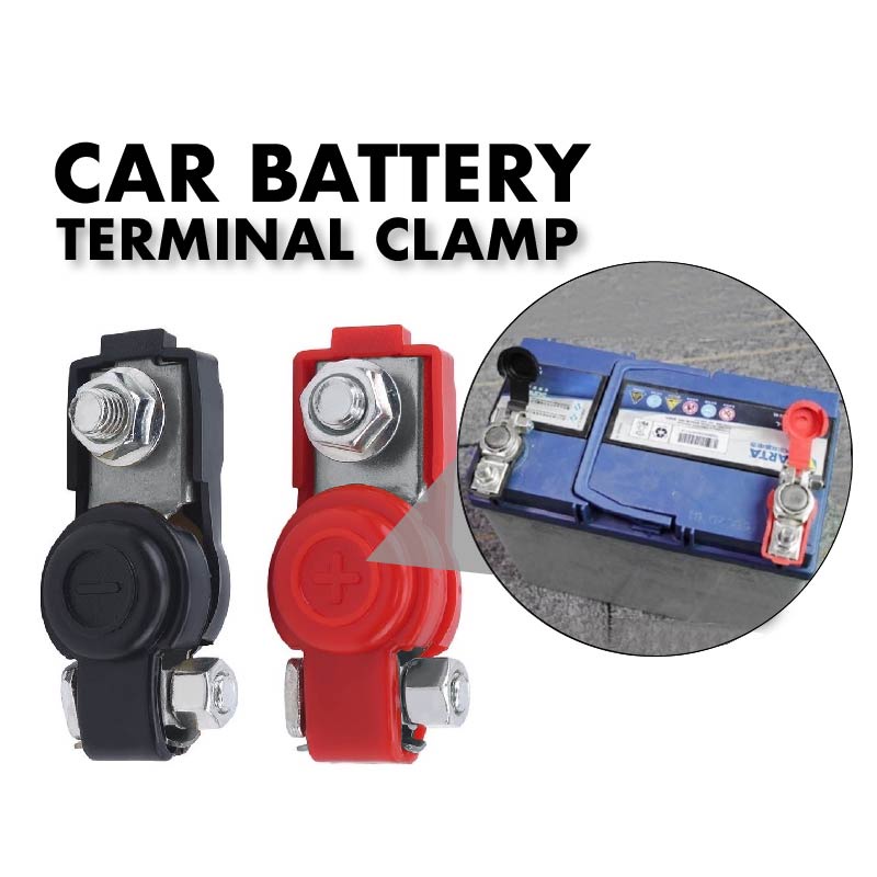 Car Battery Terminal Clamp Set Positive Negative Terminal Clip Kepala ...