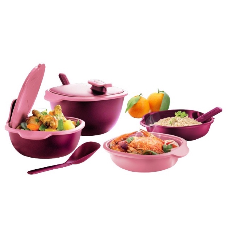 Tupperware Warmie Tup With Serving Spoon Full Set ( Maroon ) | Shopee ...