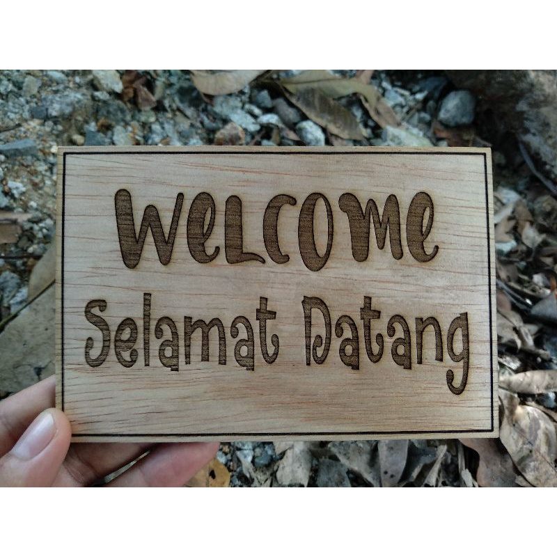 Welcome Selamat Datang Sign Wall Door Home Deco Wooden Kayu Plywood ...