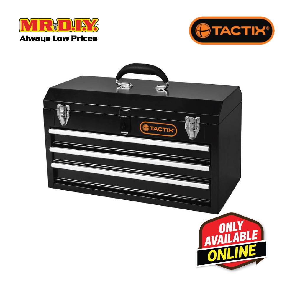 TACTIX Steel Portable Tool Chest 3 Drawer (52cm) | Shopee Malaysia