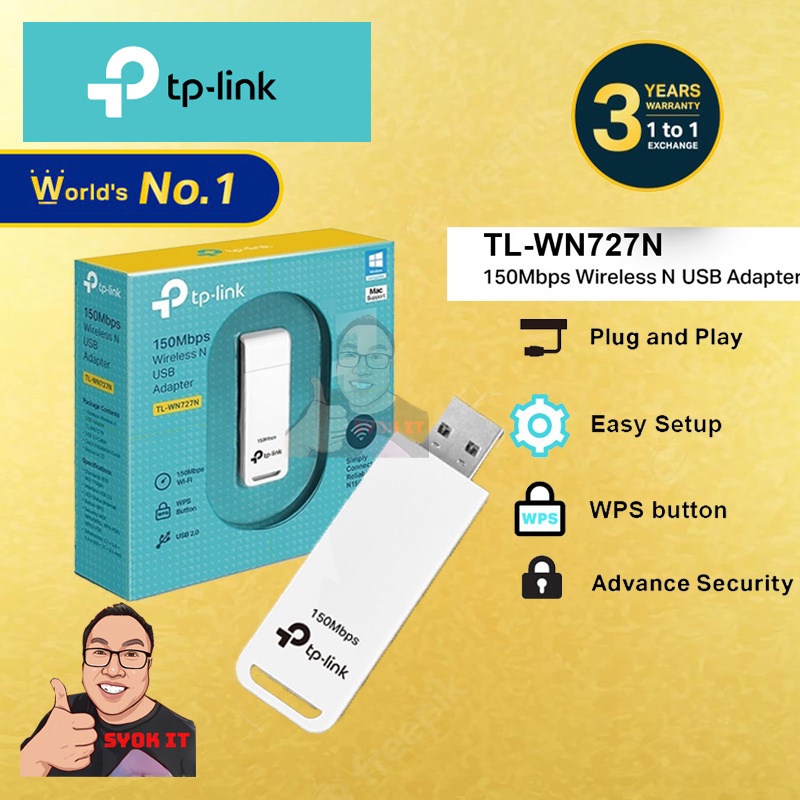 TP-LINK TL-WN727N 150MBPS / ARCHER T4U AC1300 / ARCHER T9UH AC1900 WIRELESS USB ADAPTER WITH WPS ...