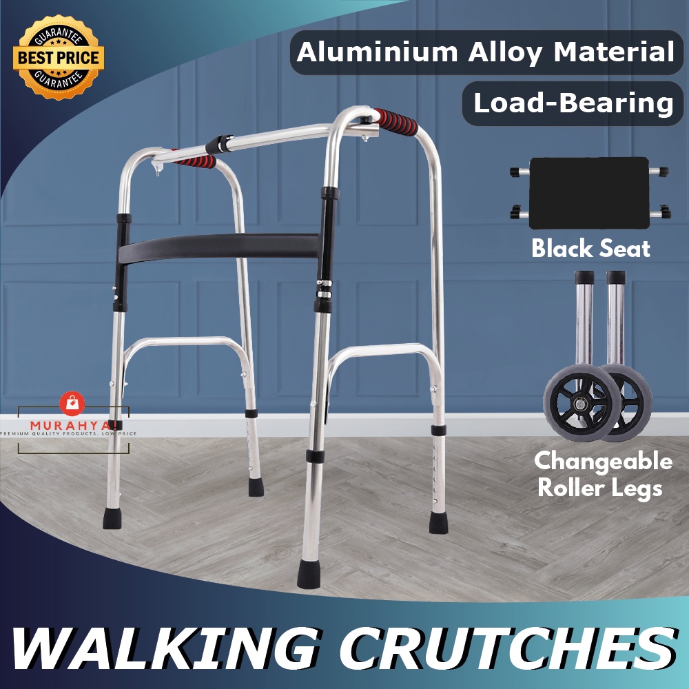 Walking frame with wheel Elder Walker aid frame curve Foldable crutches ...