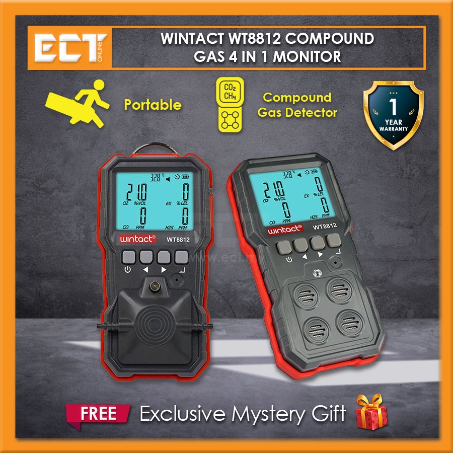Wintact WT8812 Compound Gas 4 in 1 Monitor with Excellent Sensitivity and Repeatability | Shopee ...