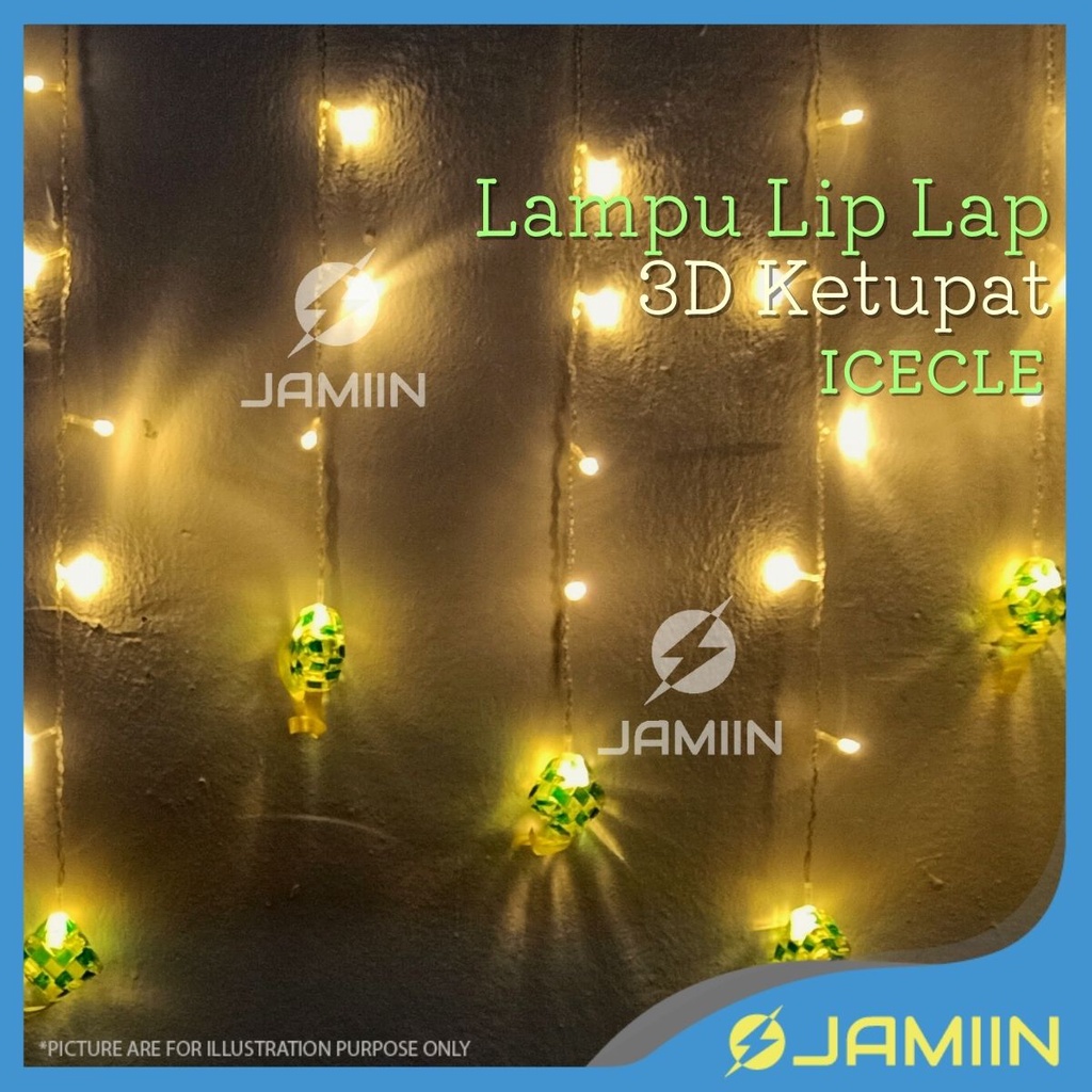 ICECLE 96L Crystal 3D Ketupat Raya Light Fairy Light Waterproof Lampu ...