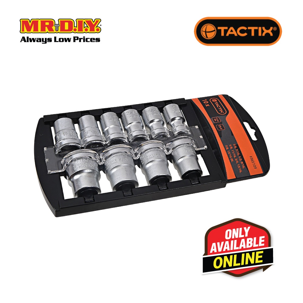 TACTIX Socket Set (10 pieces x 1/2 Inch) | Shopee Malaysia