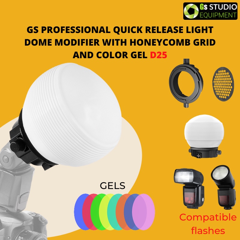 GS Professional Quick Release Light Dome Modifier with Honeycomb Grid ...