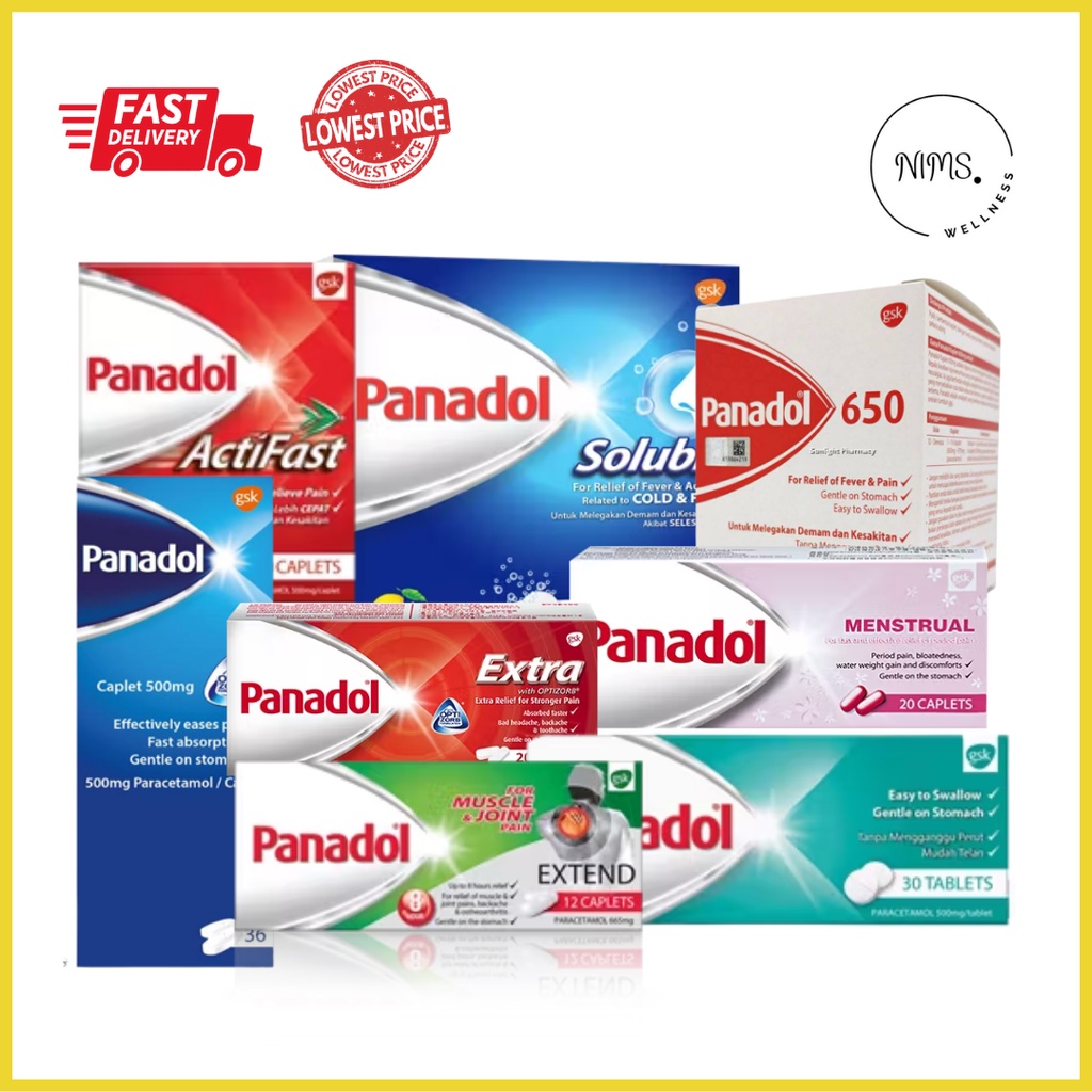 [READYSTOCK] PANADOL Actifast/Extend/650/Menstrual/Soluble/Optizorb ...