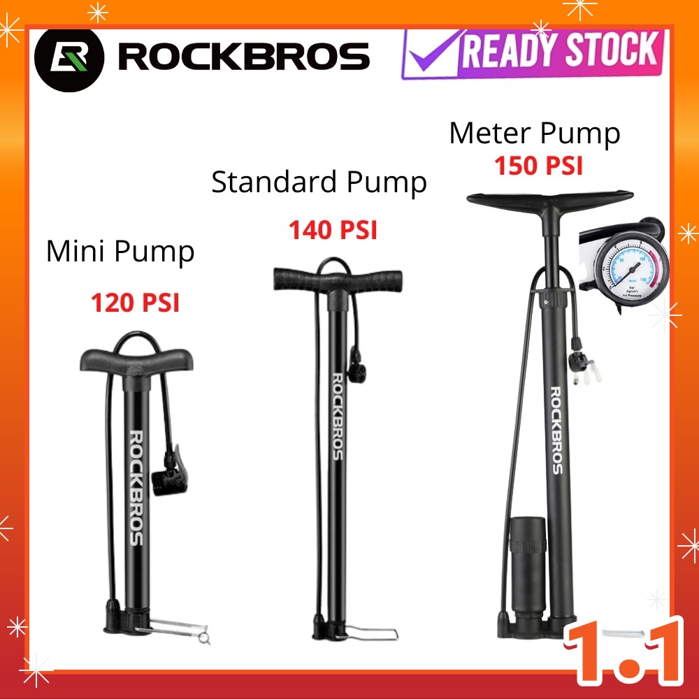 READY STOCK Rockbros hand pump with meter indicator psi pressure Pam ...