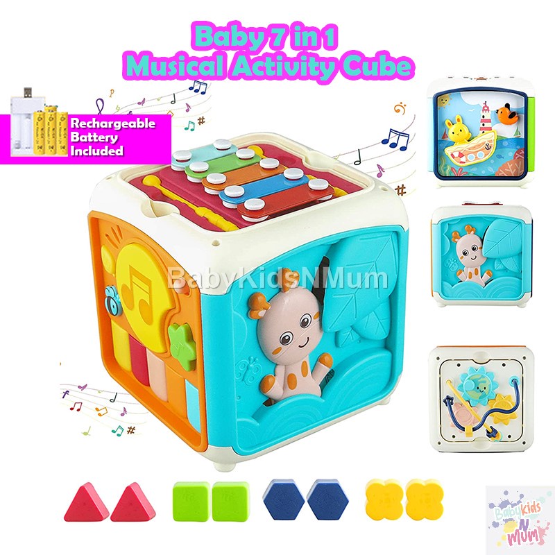 Chinese English Music 7 In 1 Electrical Activities Cube Puzzle Musical ...