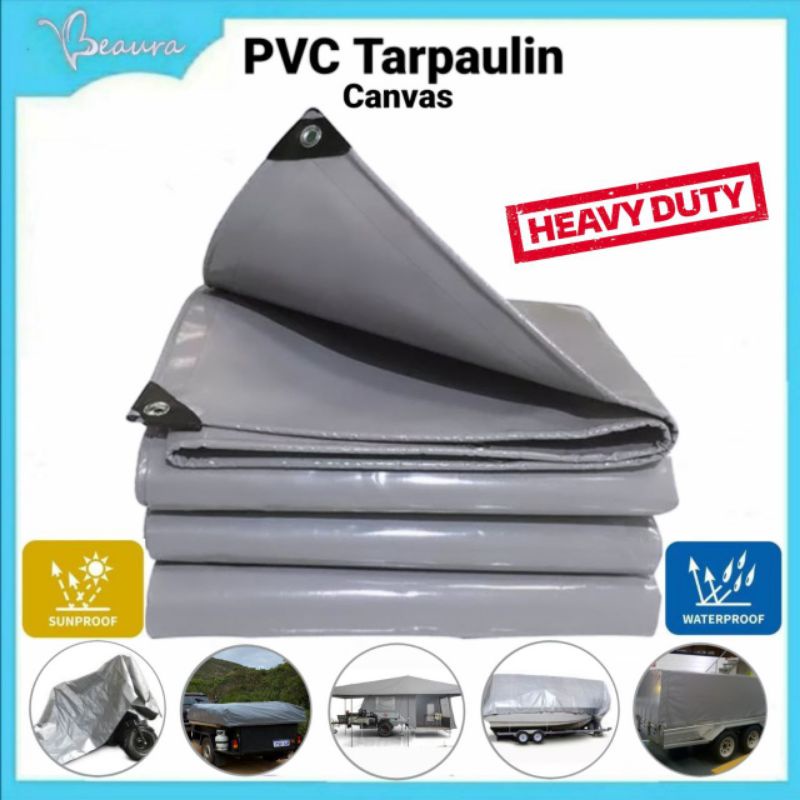 🔥PVC Tarpaulin Canvas Canopy Premium Heavy Duty Tarp Kanvas Lori Khemah ...
