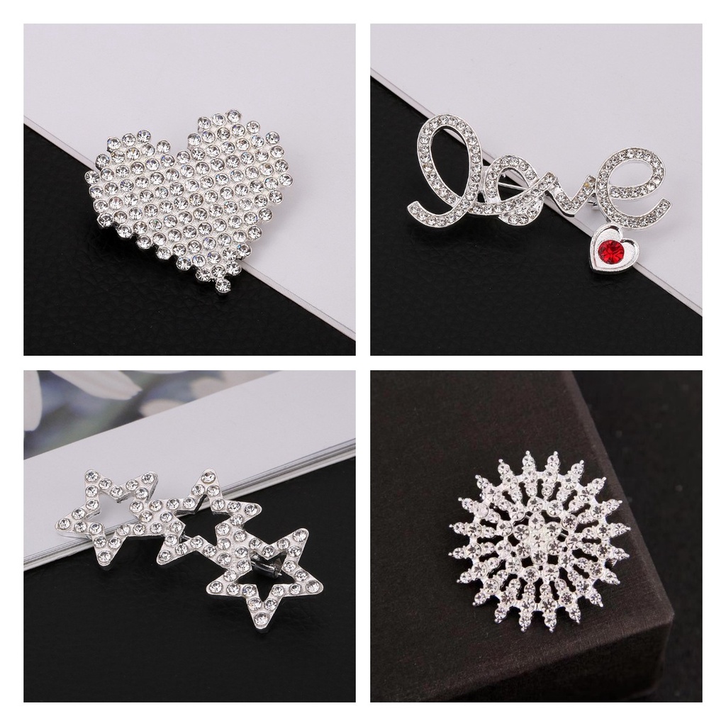 Brooch Pin Tudung Kerongsang Bahu Muslimah Muslim Scarf Kahwin Silver ...