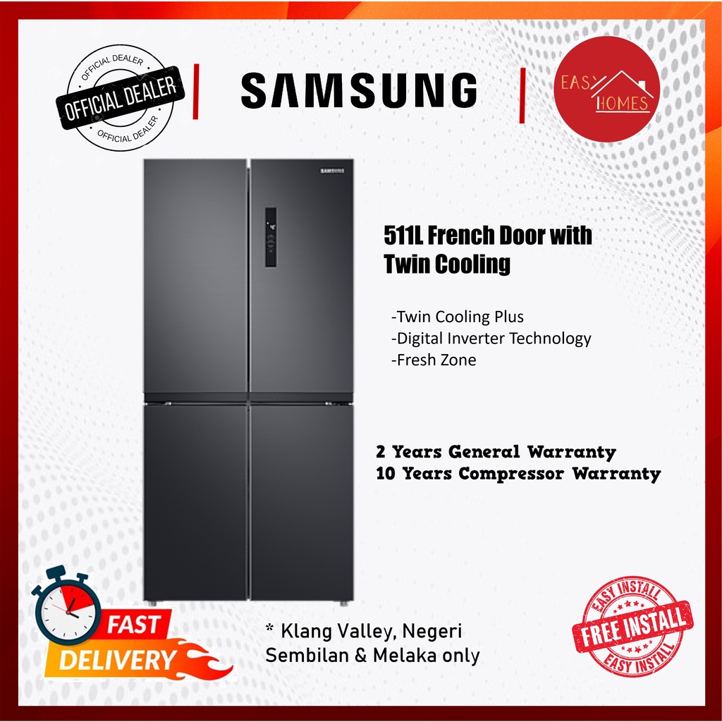Samsung French Door Twin Cooling Inverter Refrigerator 511L RF48A4000B4 ...
