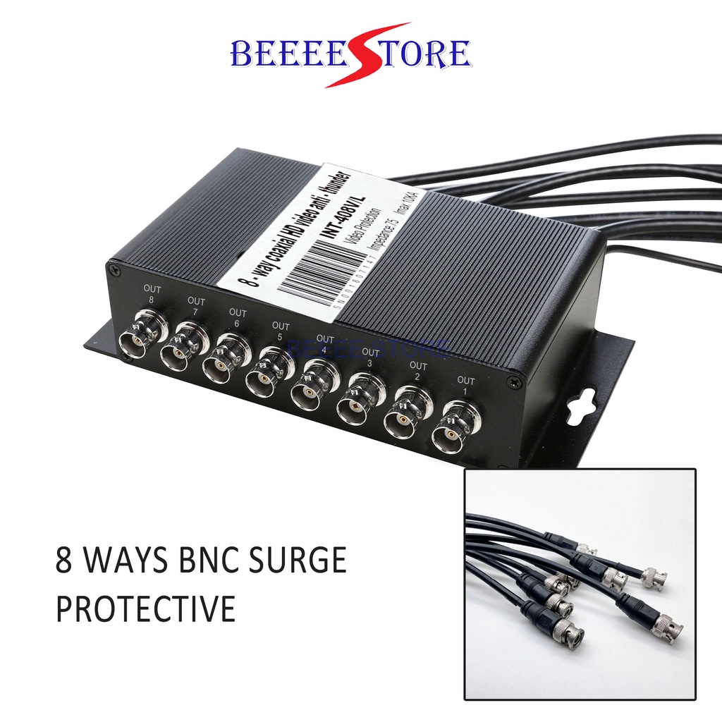 8 CHANNEL BNC VIDEO SURGE PROTECTOR ARRESTER FOR CCTV DVR CAMERA SYSTEM ...