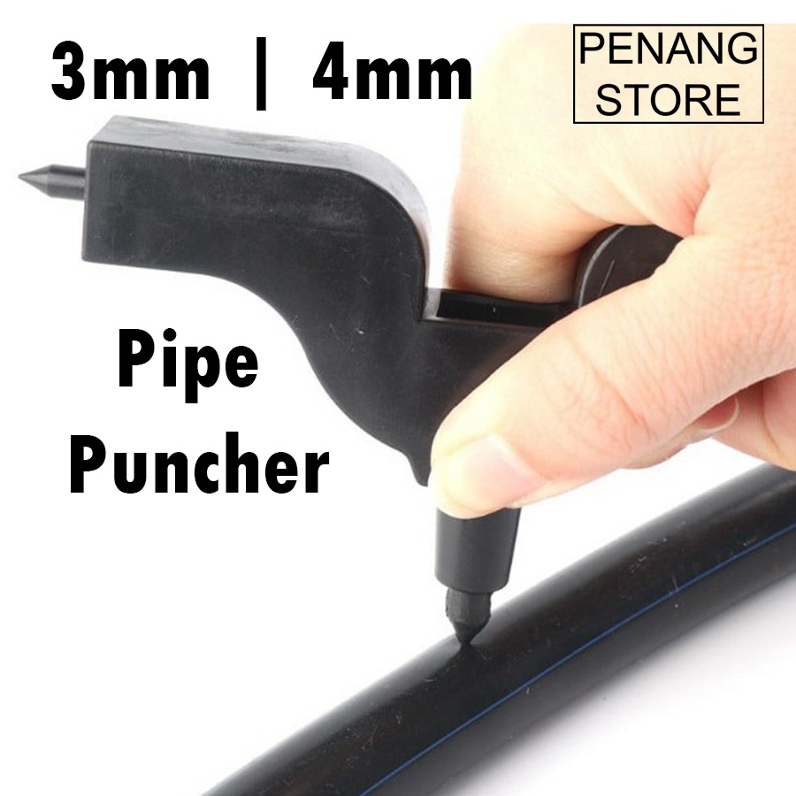 2 sizes Pipe Puncher (3mm & 4mm) Black Hole Puncher for 16 mm Tubing Pipe Irrigation/Fertigasi ...