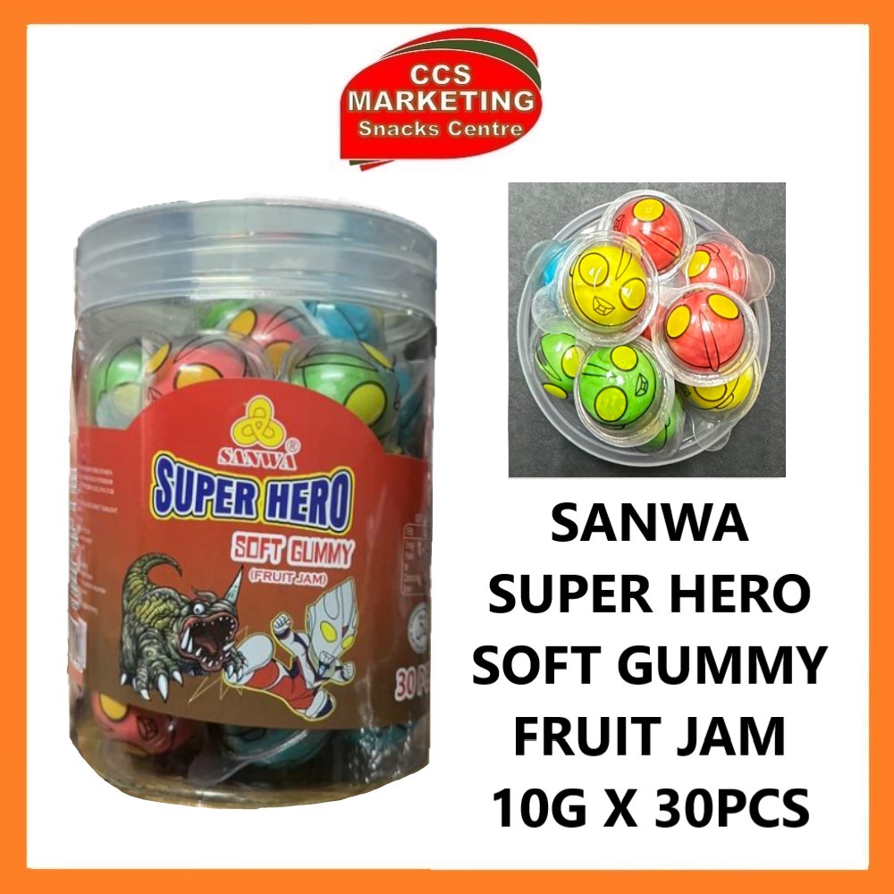 CCS Sanwa Super Hero Soft Gummy Candy Fruit Jam ( 10g x 30pcs ...
