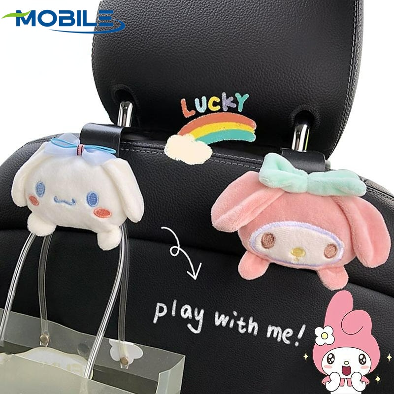 Sanrio Kawaii Kuromi Plush Toy Doll Car Hook Animation Cute Storage Multi-function Automotive ...