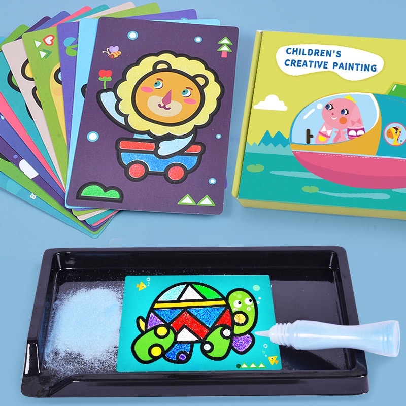 [READYSTOCK] DIY Kid’s Children Sand Art Painting Color Paper Set ...