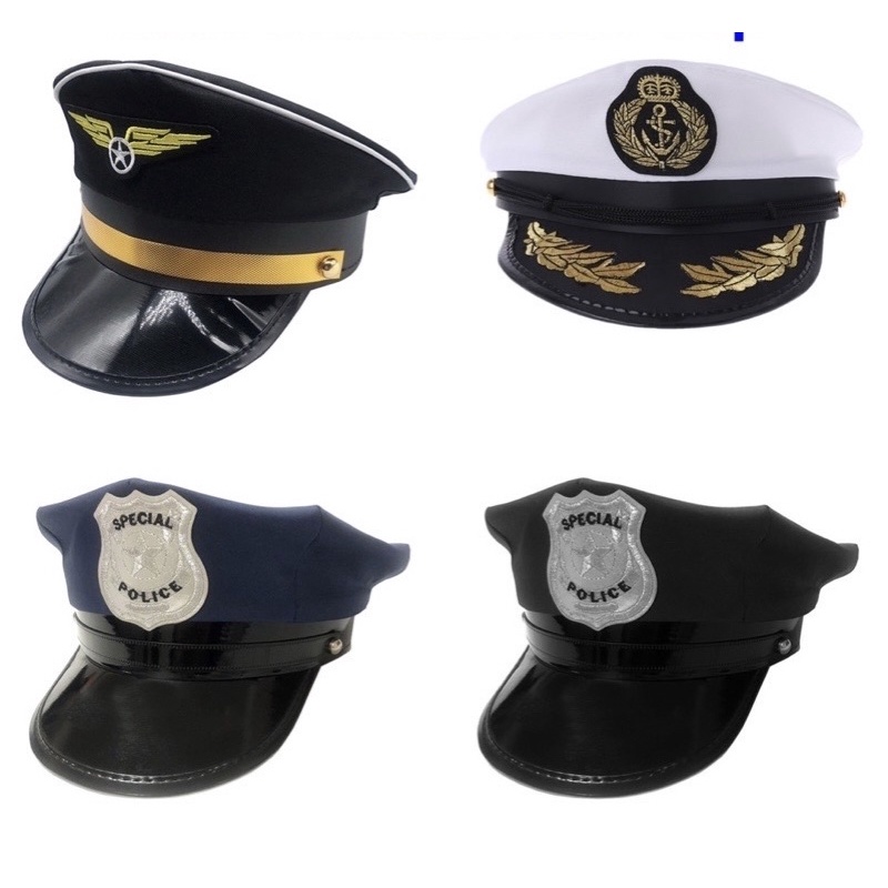 Uniform Hat Topi Pilot Topi Tentera Laut Sailor Hat Costume Hat Pilot ...