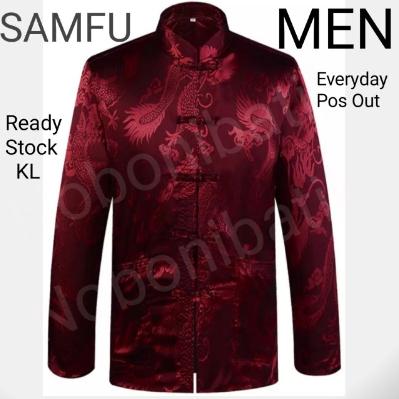 CNY Men Traditional Dragon Long Sleeve Samfu[Ready Stock] | Shopee Malaysia