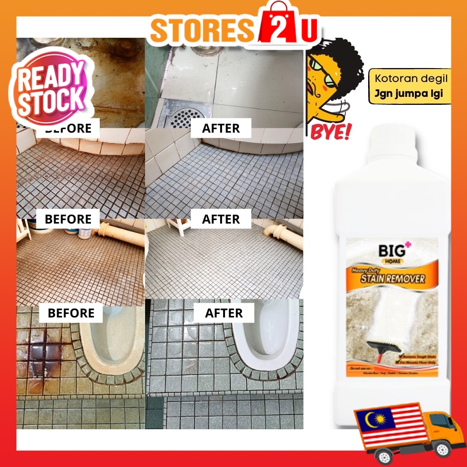 BIG+ Heavy Duty Stain Remover (1000ml) Tile Cleaner Mosaic Toilet ...