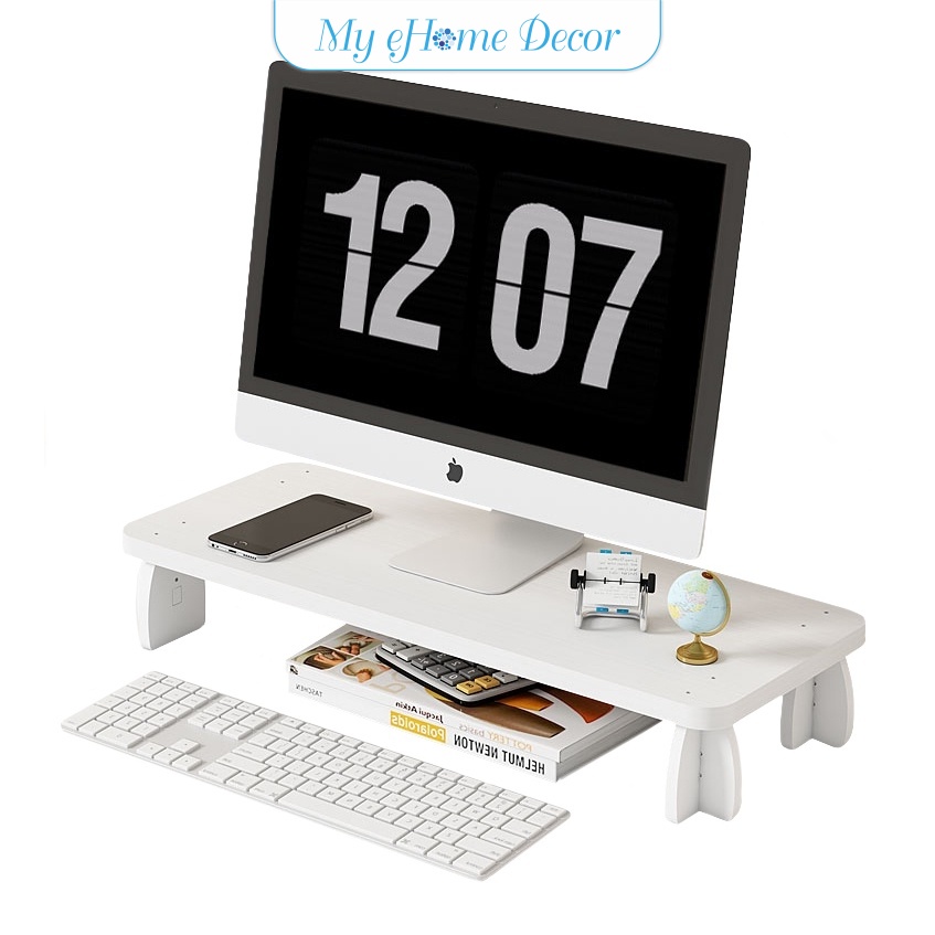 Minimalist desktop computer monitor rack tabletop space saver deks ...