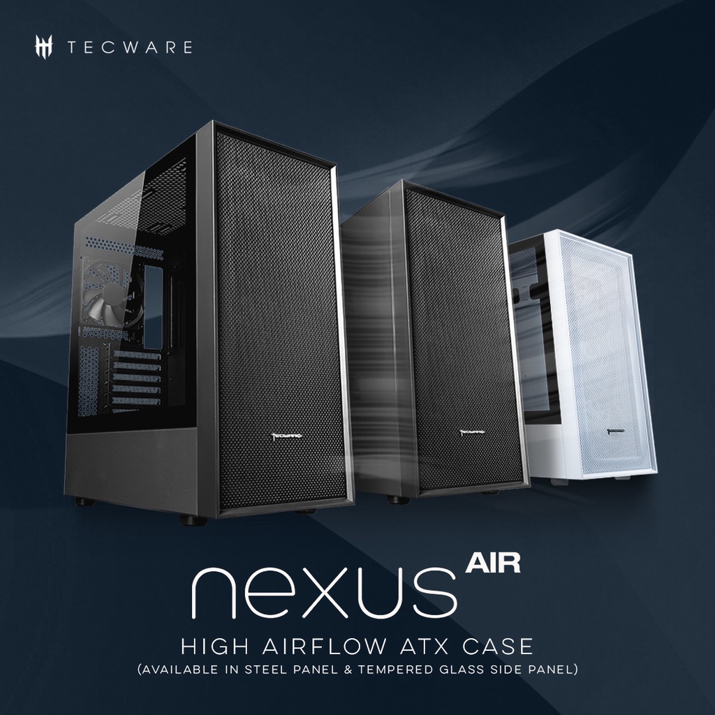 # TECWARE Nexus Air - Mid Tower High Airflow ATX Case # [STEEL BLACK/T ...