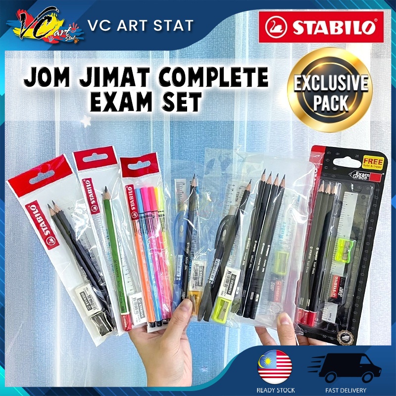 Stabilo Value Pack Blister Transparent Case Complete Exam Set 2B Pencil ...