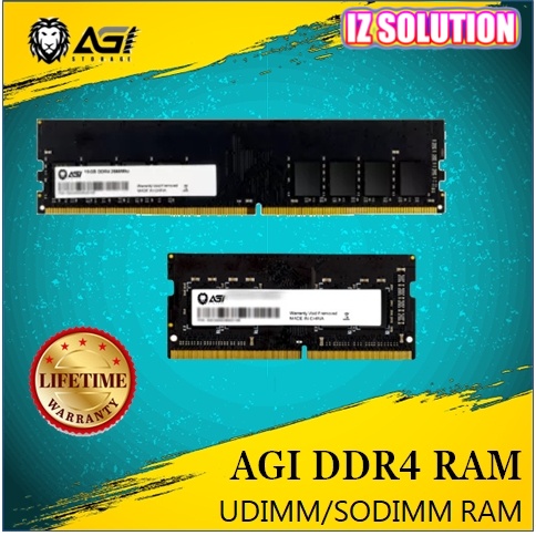 AGI RAM 8GB /16GB DDR4 2666MHz / 3200MHz SODIMM / UDIMM Memory Laptop ...